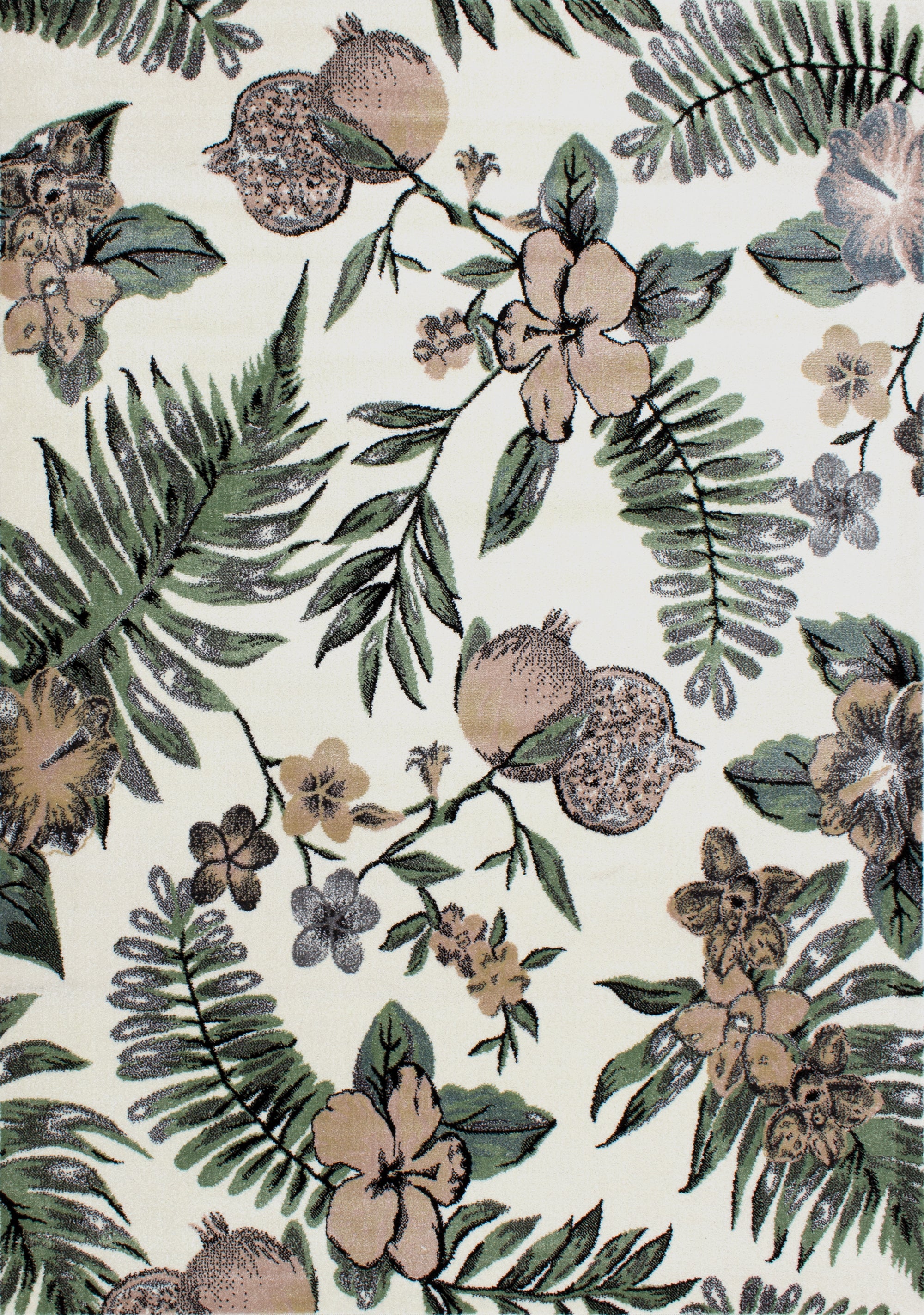 Dais 18075_110 Green Pink Fruits and Flowers Rug by Novelle Home | Rug Love