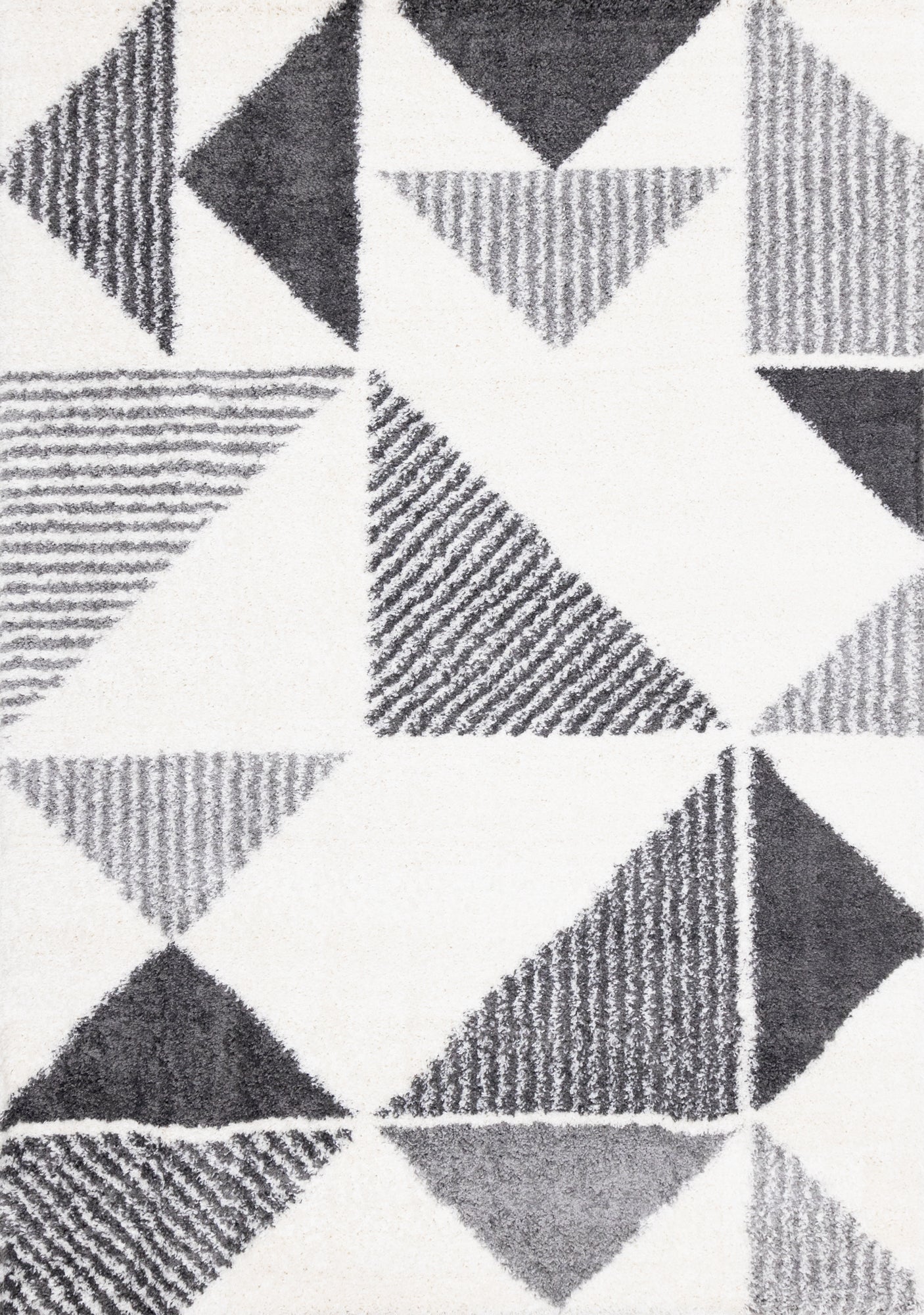 Fergus White Grey Placement Pattern Rug by Kalora Interiors | Rug Love
