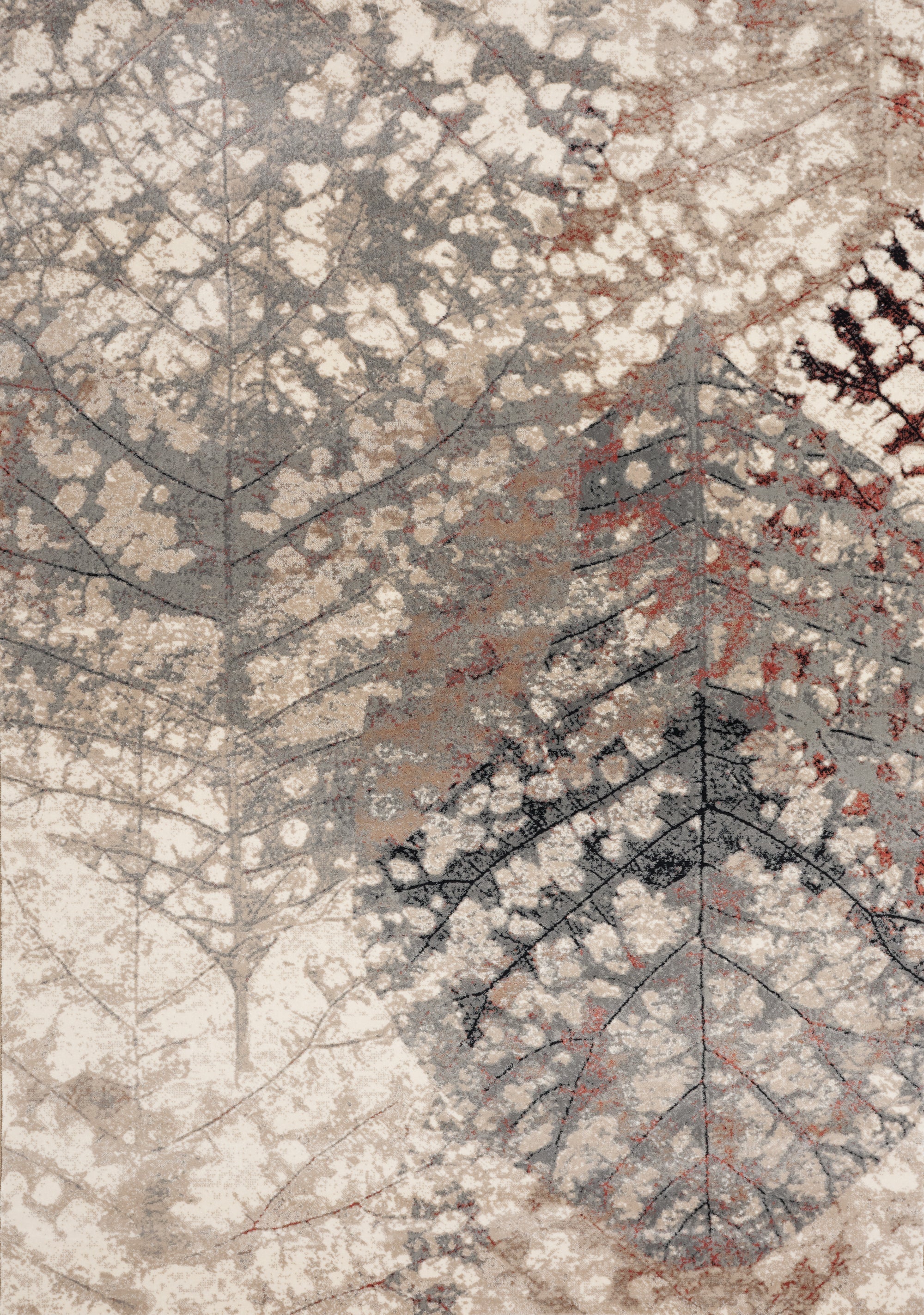 Abbey Cream Taupe Leaf Rug by Kalora Interiors | Rug Love